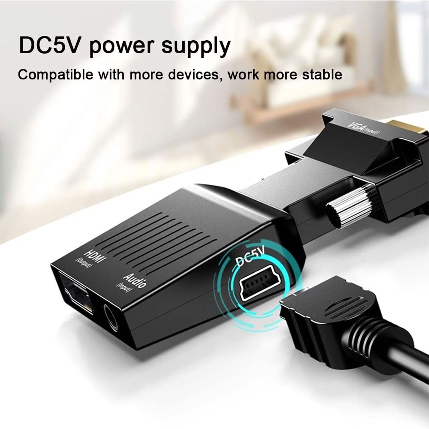 Cablu Adaptor HDMI la VGA si audio, JENUOS®, Unidirectional, pentru ...