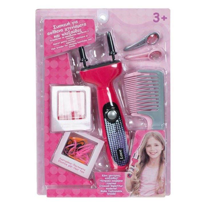 Aparat de impletit codite pentru fetite, 2 piepteni, 2 agrafe de par ...