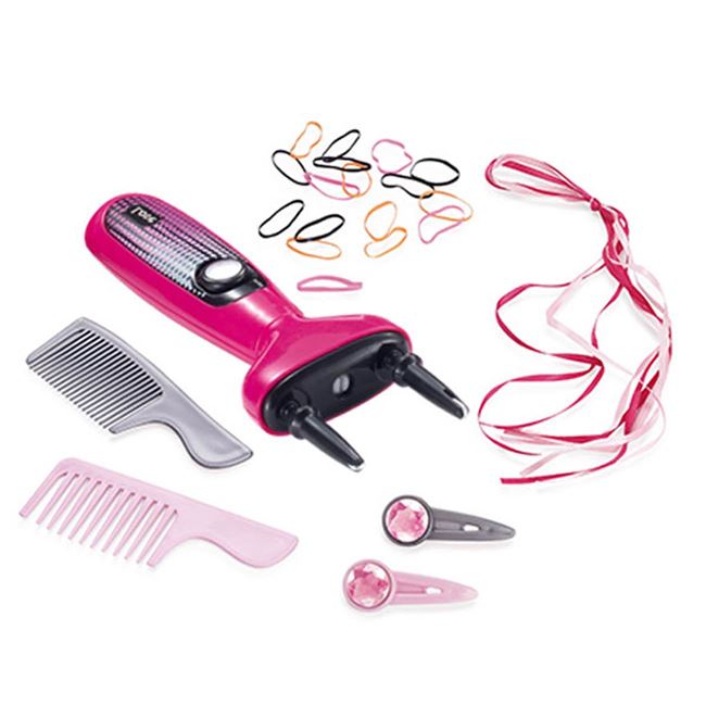 Aparat de impletit codite pentru fetite, 2 piepteni, 2 agrafe de par ...