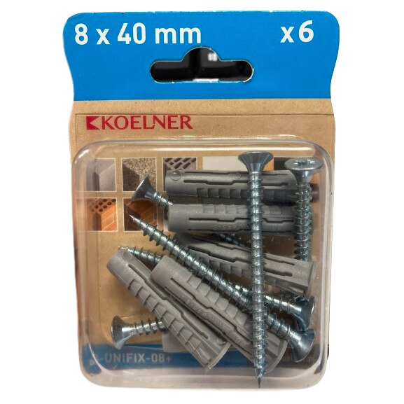 Diblu universal cu surub, Koelner, 8 x 40 mm, 6 buc - eMAG.ro