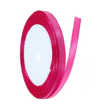 Panglica satinata, latime 1 cm, 1 rola 22.9 m roz fucsia - eMAG.ro