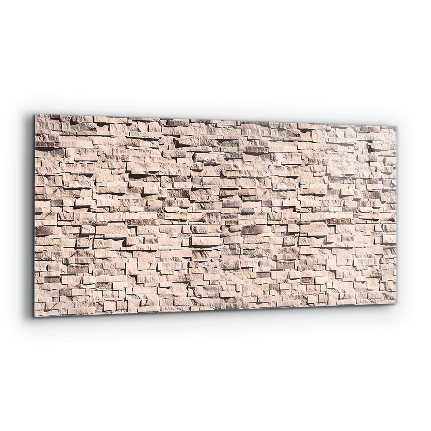 Panou decorativ, Wallfluent, Sticla, Caramida Din Piatra Naturala ...