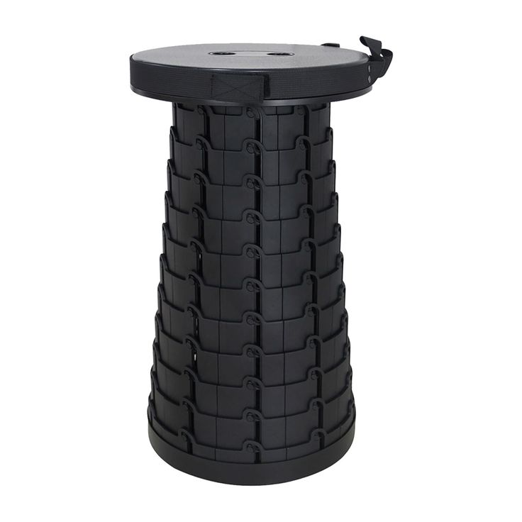 Scaun pliabil portabil, retractabil, telescopic, pentru exterior, negru ...