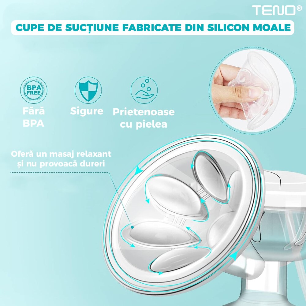 Двойна електрическа помпа за кърма Teno®, 3 функции, 9 нива на ...