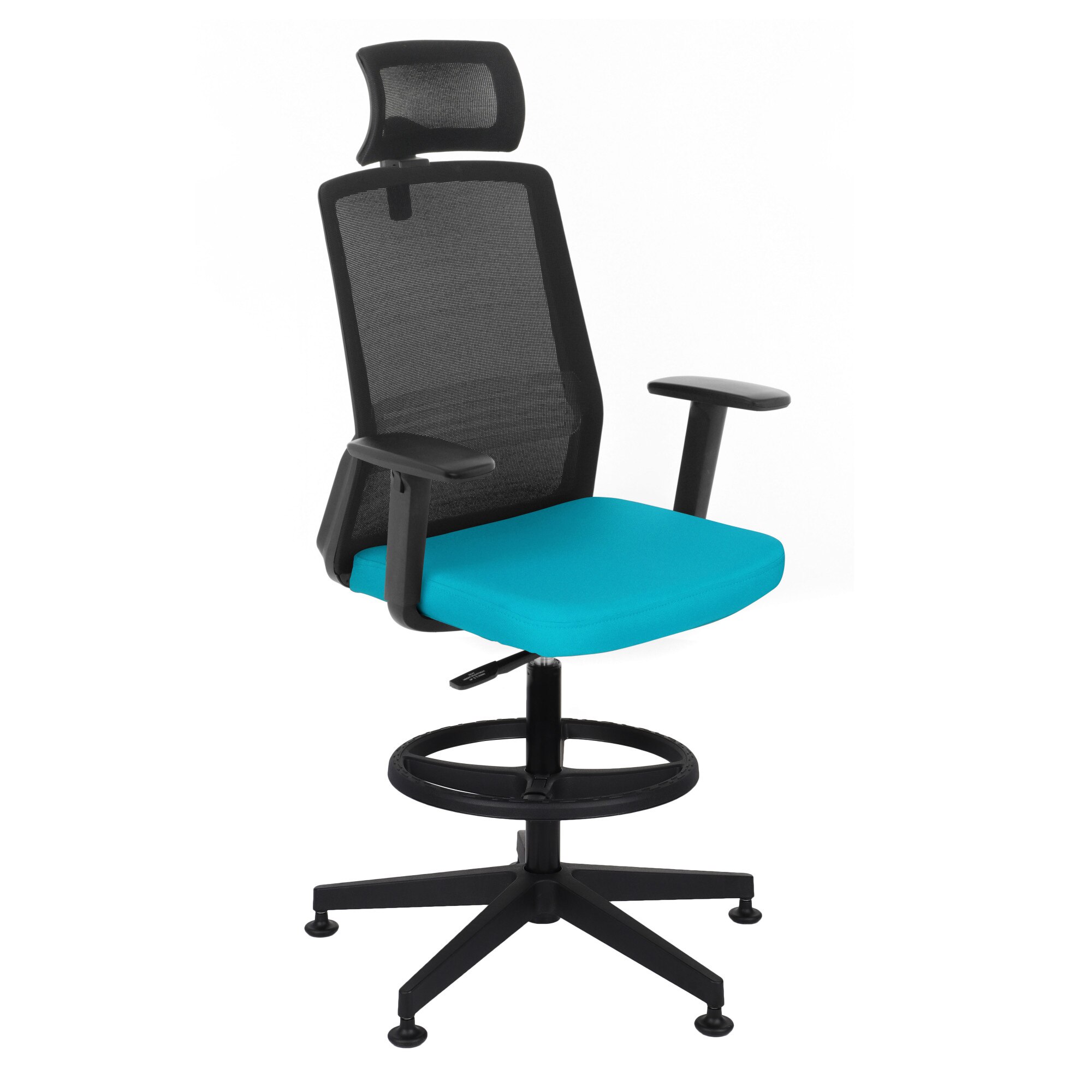 Scaun de birou, Grospol, Coco BS HD RB cu tetiera, Baza Black, Cotiere ...