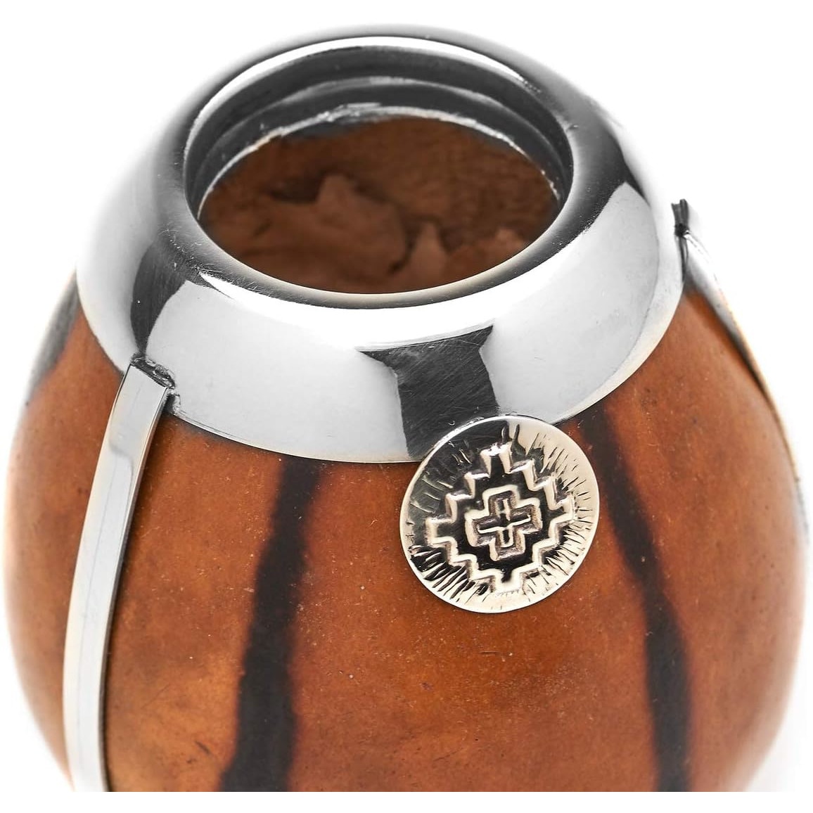 Set pentru ceai, ceainic cu lingura, prelucrat manual calabaza placata ...