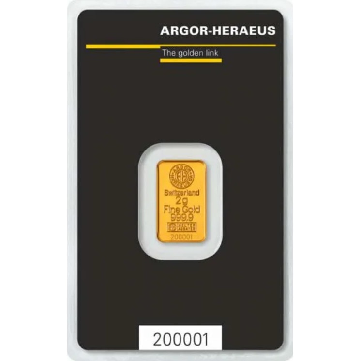 Lingou Aur 24 K, Argor-Heraeus, 2 grame, puritate 999,9 ‰ - eMAG.ro