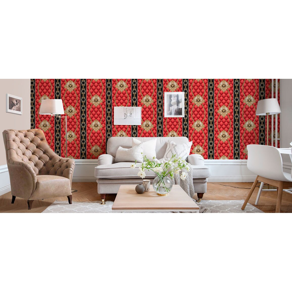 Tapet DEGRETS 1550 hartie Astrea rosu, 0.53m x 10.05m, 5.3 mp - eMAG.ro