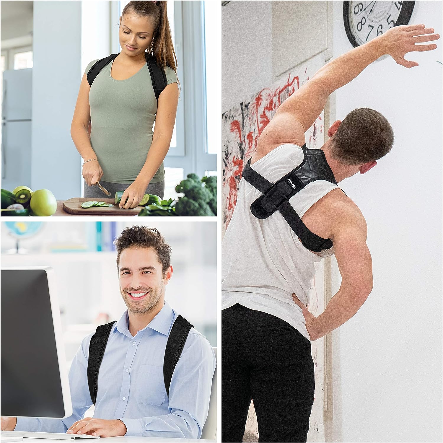 Corector de postura Fitnesix®, pentru indreptare spate, coloana si ...