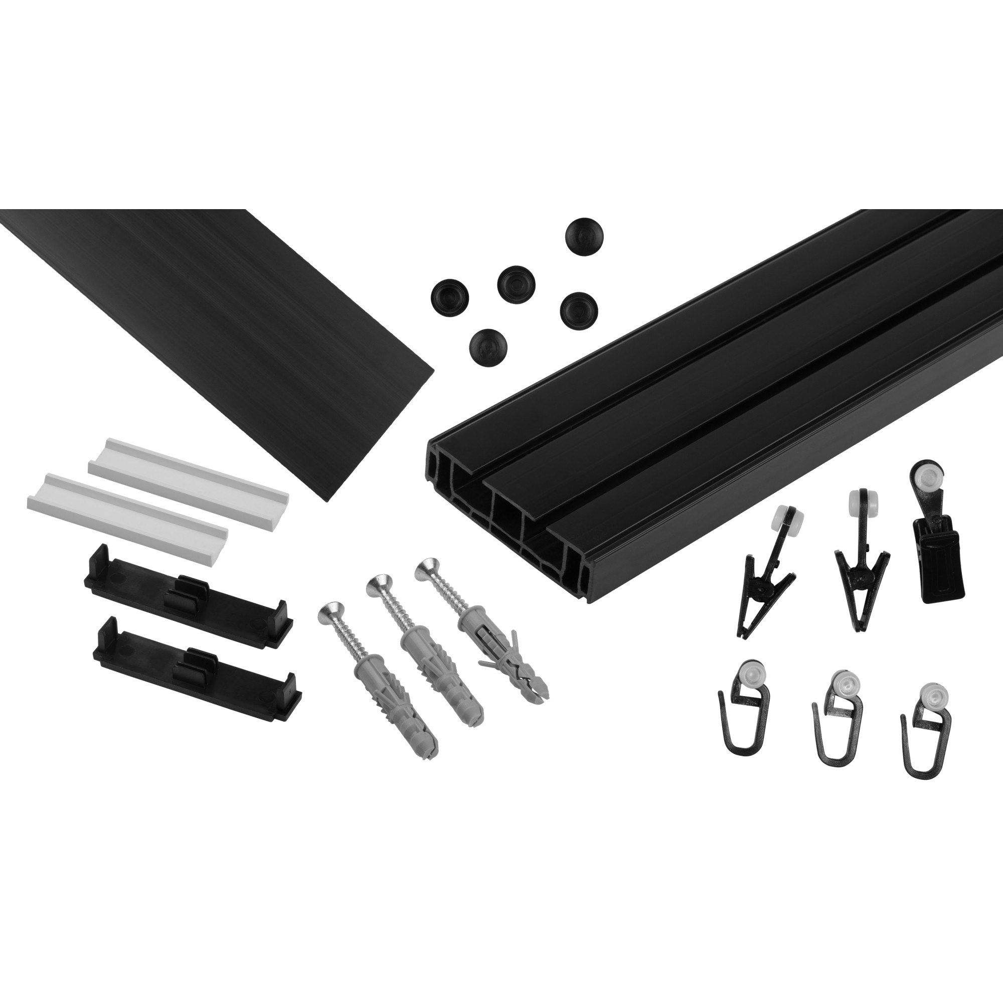 Sina tavan PVC, Rena, cu doua canale, cu masca, inele, neagra 120cm ...