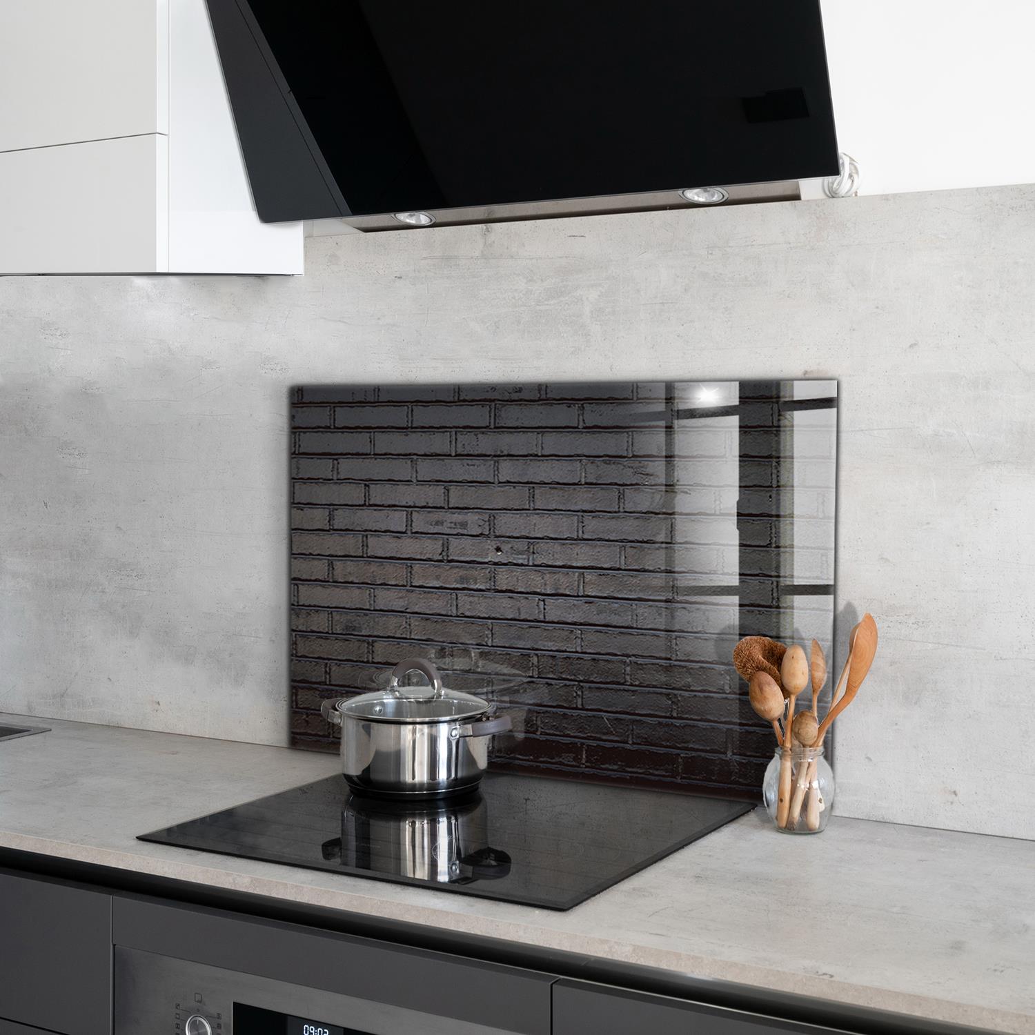 Panou decorativ, Wallfluent, Sticla, Beton De Caramida Neagra ...