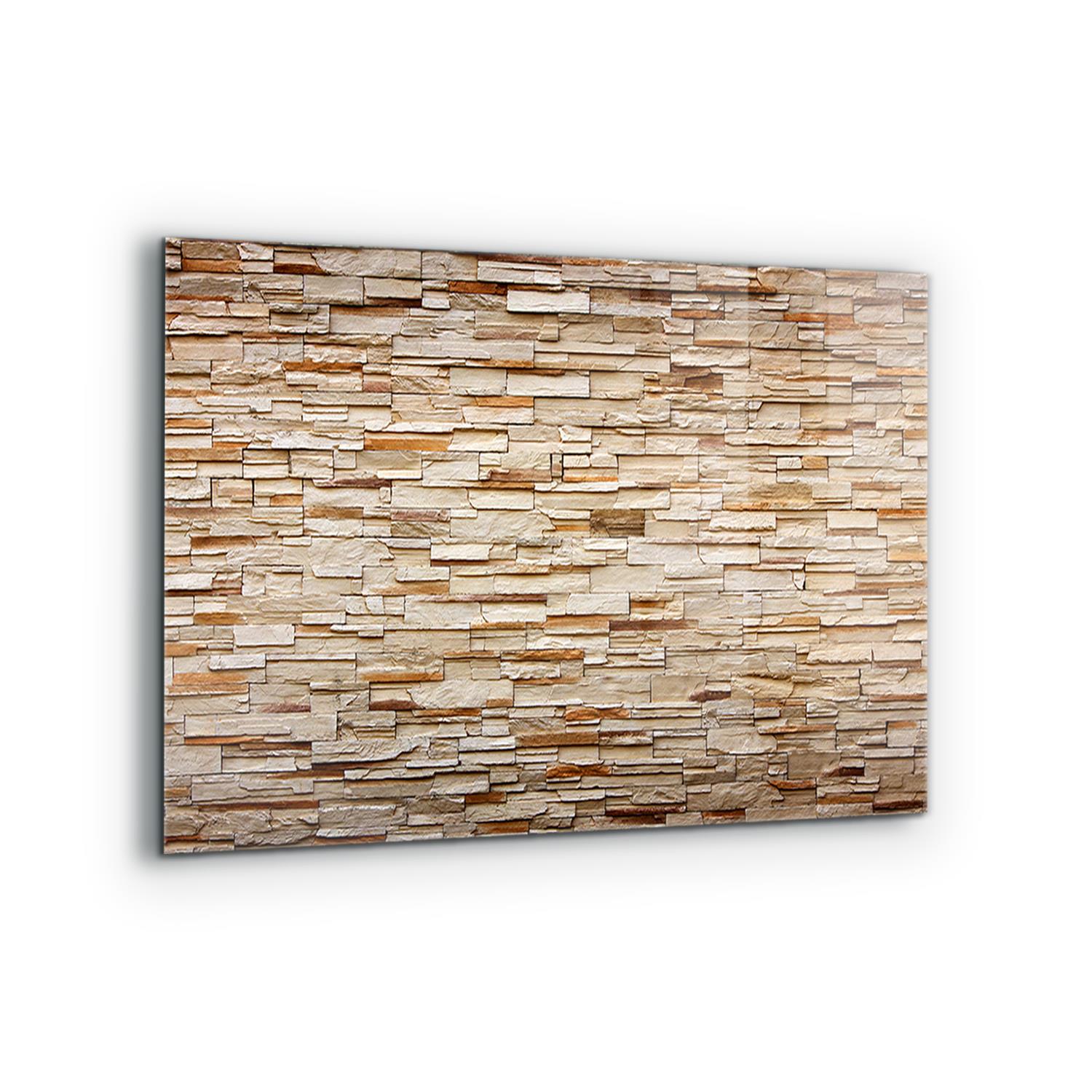 Panou decorativ, Wallfluent, Sticla, Zid De Piatra Naturala, Multicolor ...