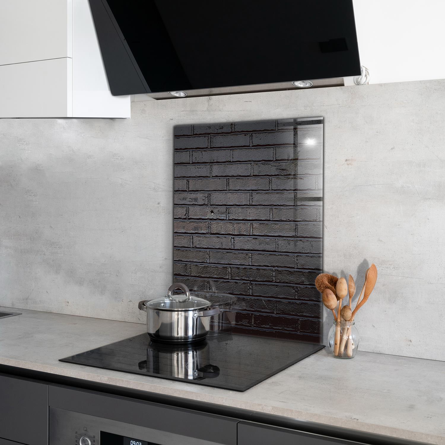 Panou decorativ, Wallfluent, Sticla, Beton De Caramida Neagra ...