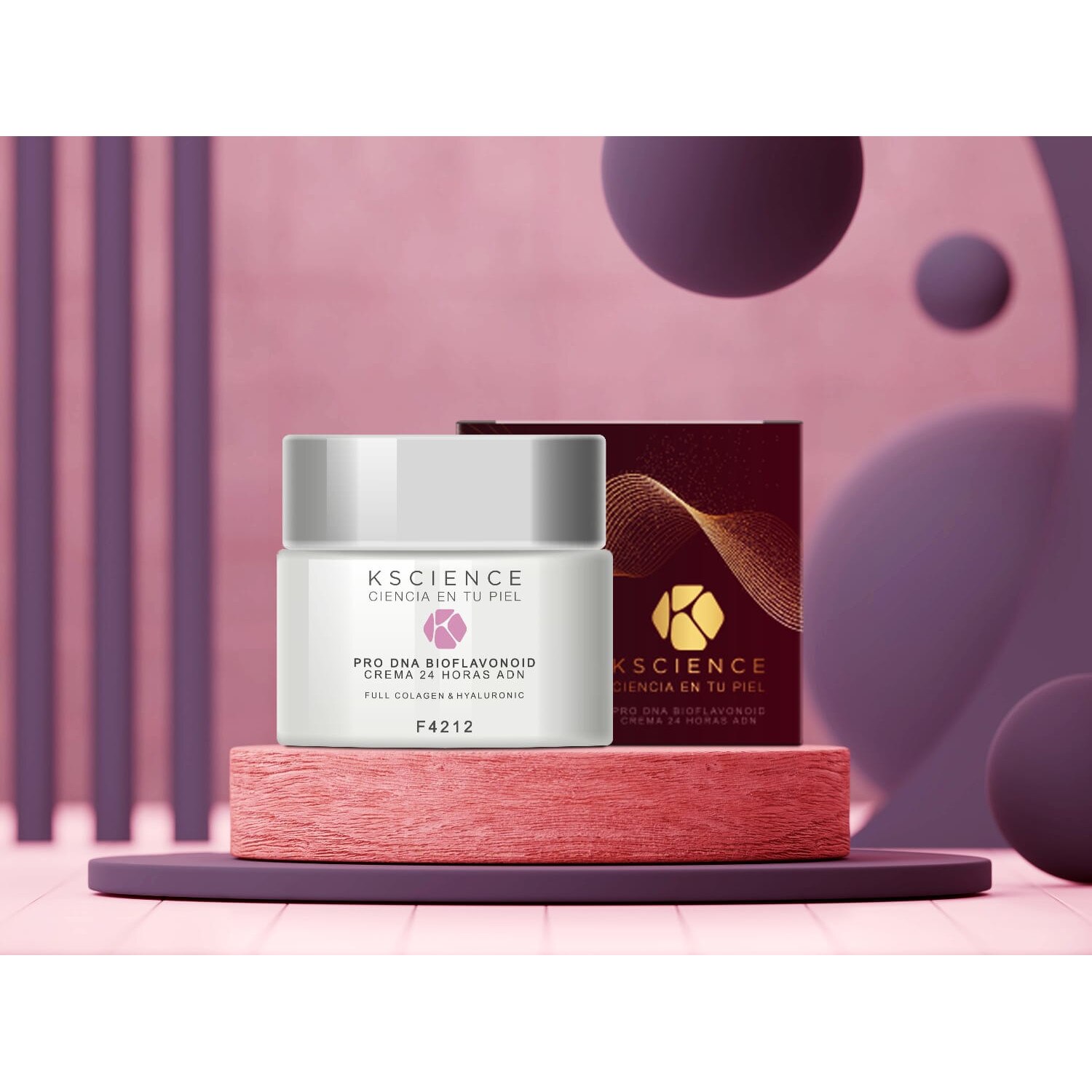 Crema 24H ADN, KScience, actiune hidratanta cu Acid Hialuronic, Colagen Marin si Extract de ...