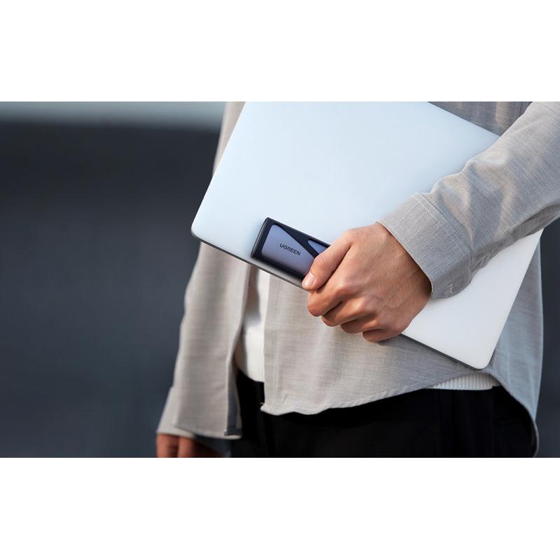 Rack extern SSD M.2 UGREEN CM400B, 10Gbps, 2TB, NVMe, SATA, USB-C, Gri ...