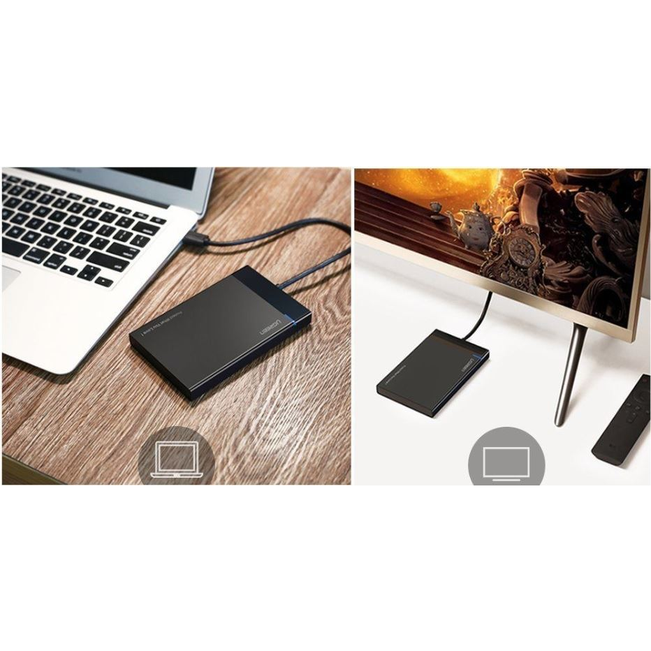 UGREEN Külső HDD / SSD Tok, US221, SATA HDD 2,5 ", USB 3.0 + USB-C ...