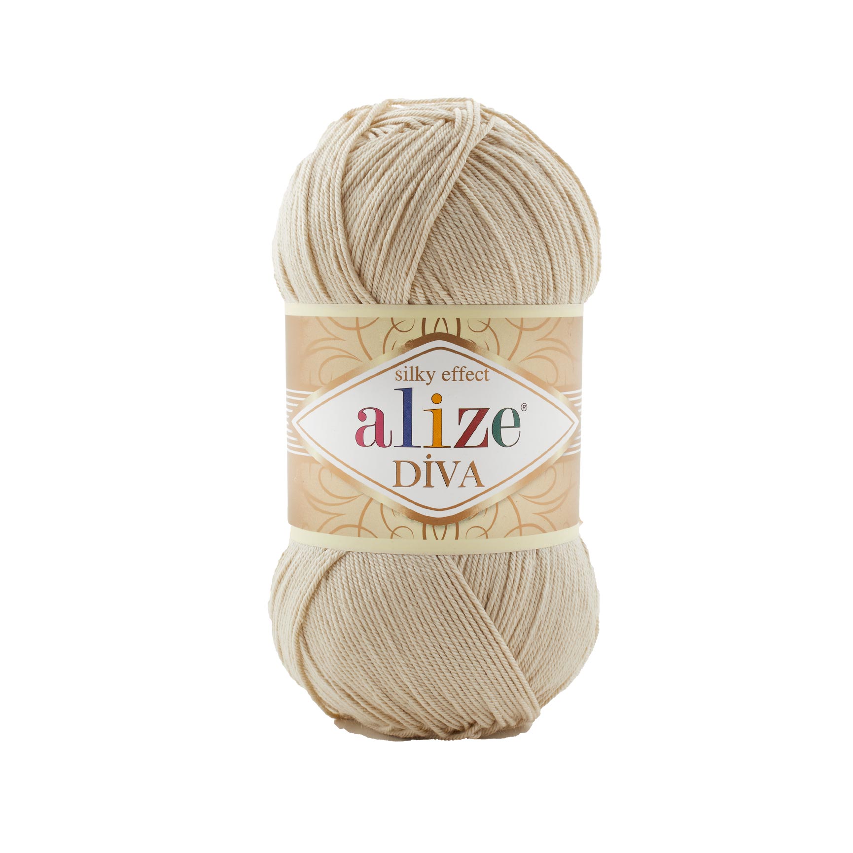 Fir Textil Alize Diva 878, pentru crosetat si tricotat, acril, bej, 350 ...