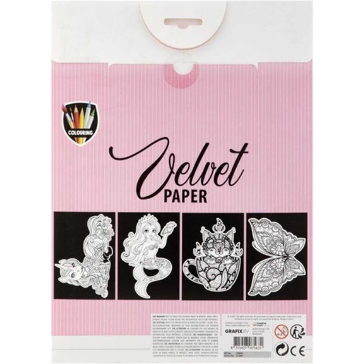 Set pictura 4 planse de colorat catifelate Velvet Paper 30x21 cm ...