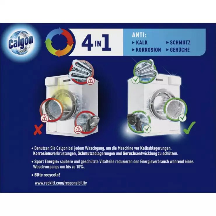 Tablete anticalcar Calgon 4 in 1 Power Tabs 50 tablete - eMAG.ro