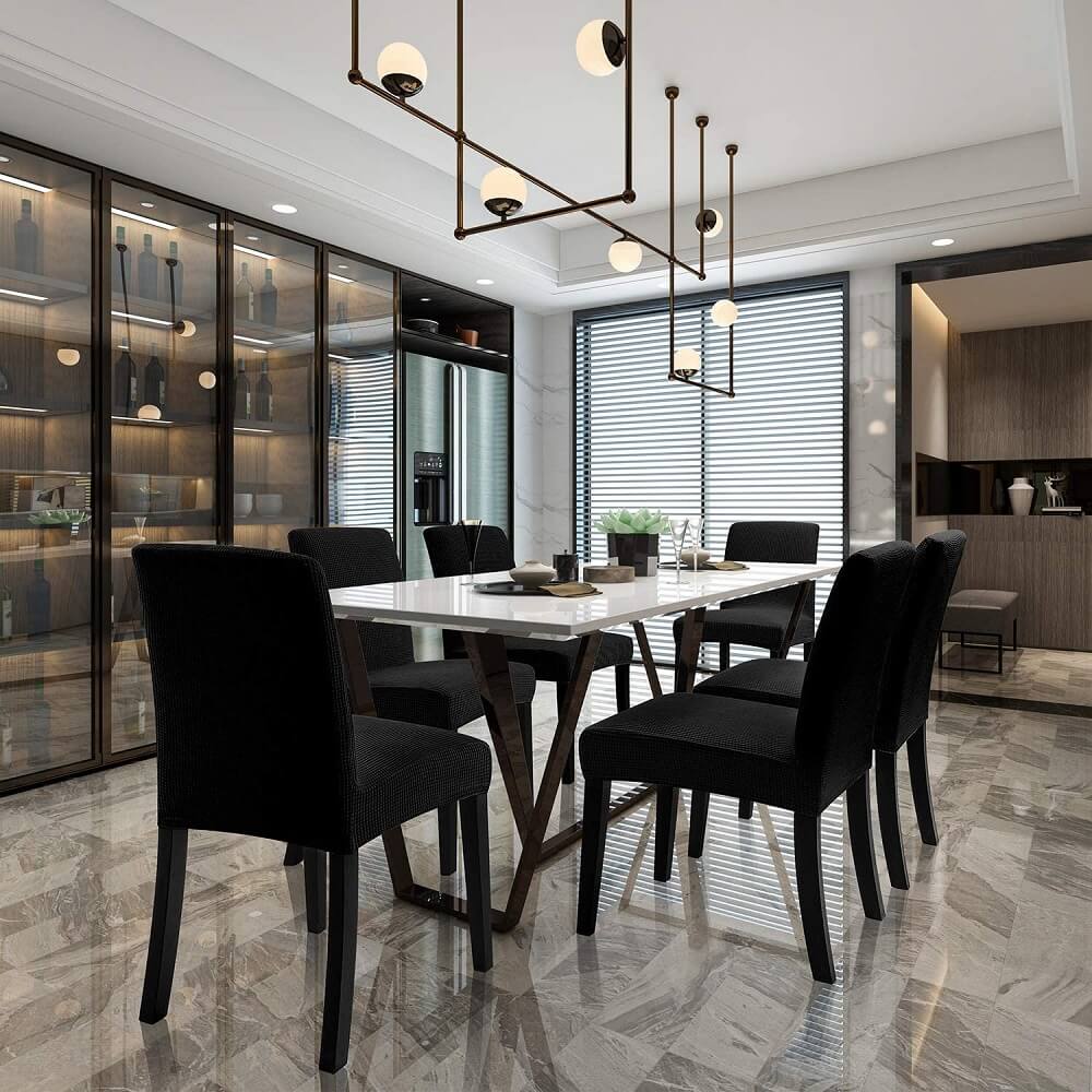 Set 6 Huse Universale Blackstore® Supra-Elastice, pentru Scaune Rotunde ...