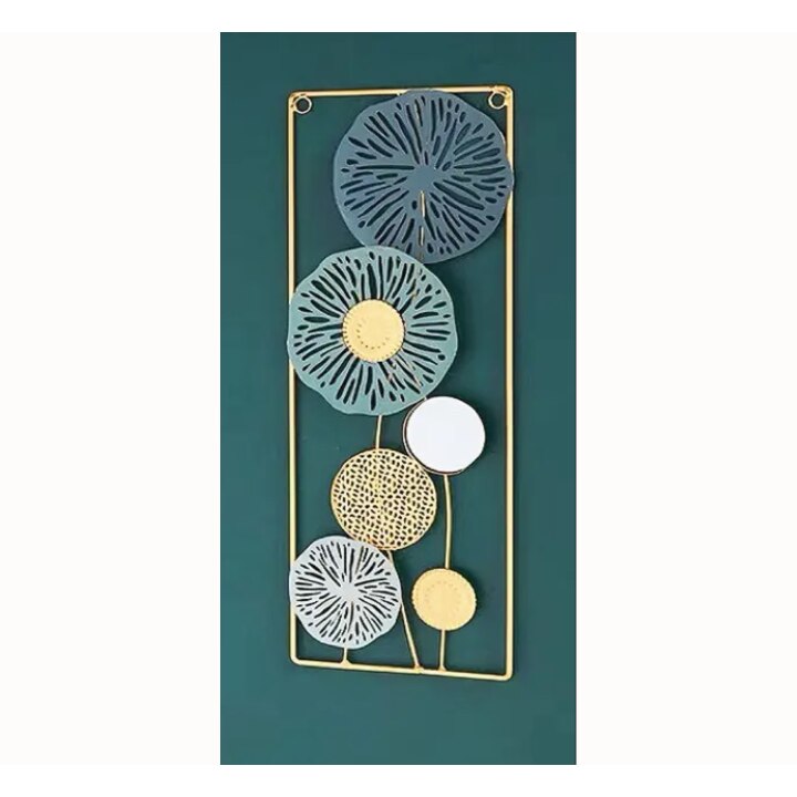 Decoratiune de perete din metal Flowers, design modern, 22x60 cm - eMAG.ro