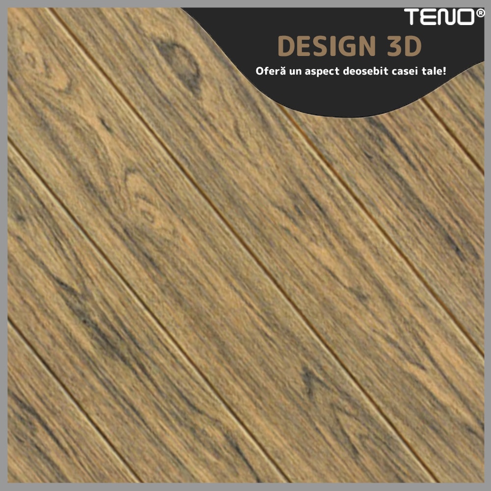 Set 10x Tapet Panou 3D Teno®, Model Lemn, autoadeziv, waterproof, usor ...