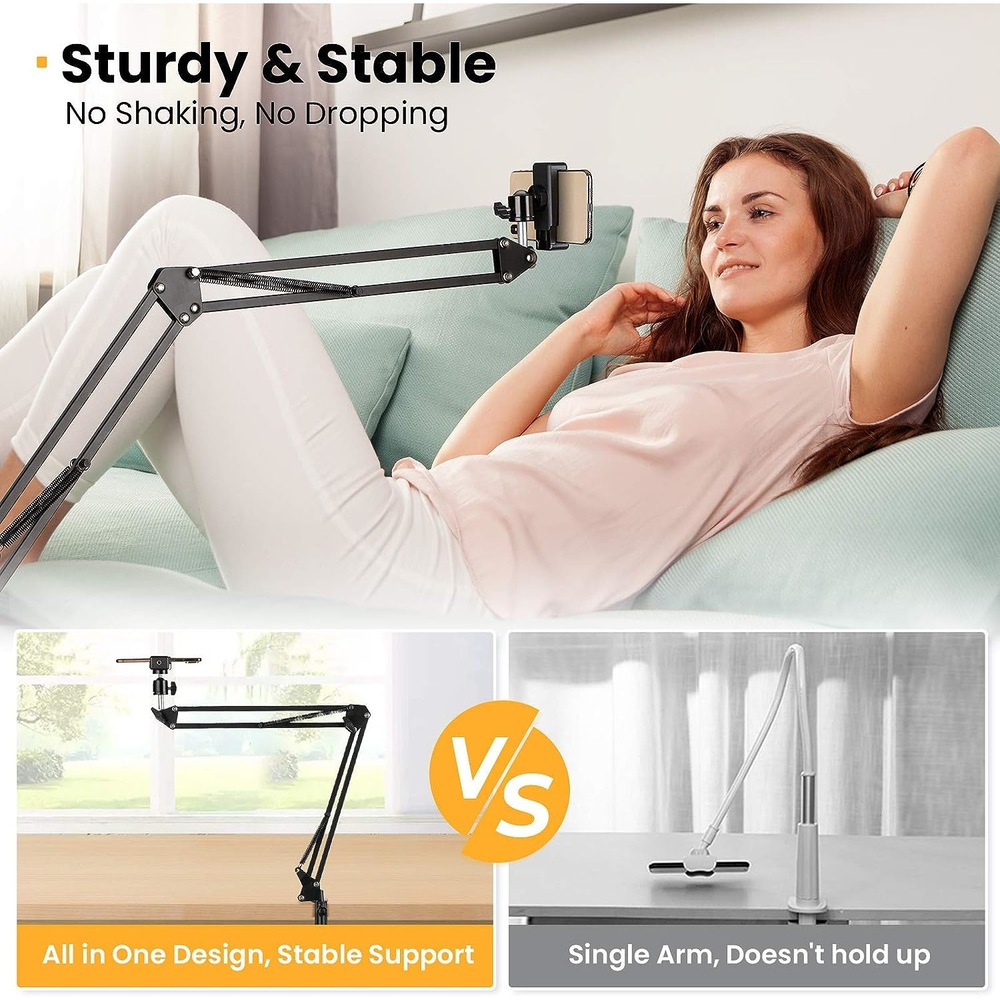 Suport de telefon si tableta, Pentru birou, Ronyes®, Brat extensibil ...