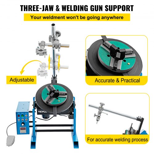 Masa rotativa pentru sudura cu pozitionare, 30 kg, mandrina de 200 mm ...