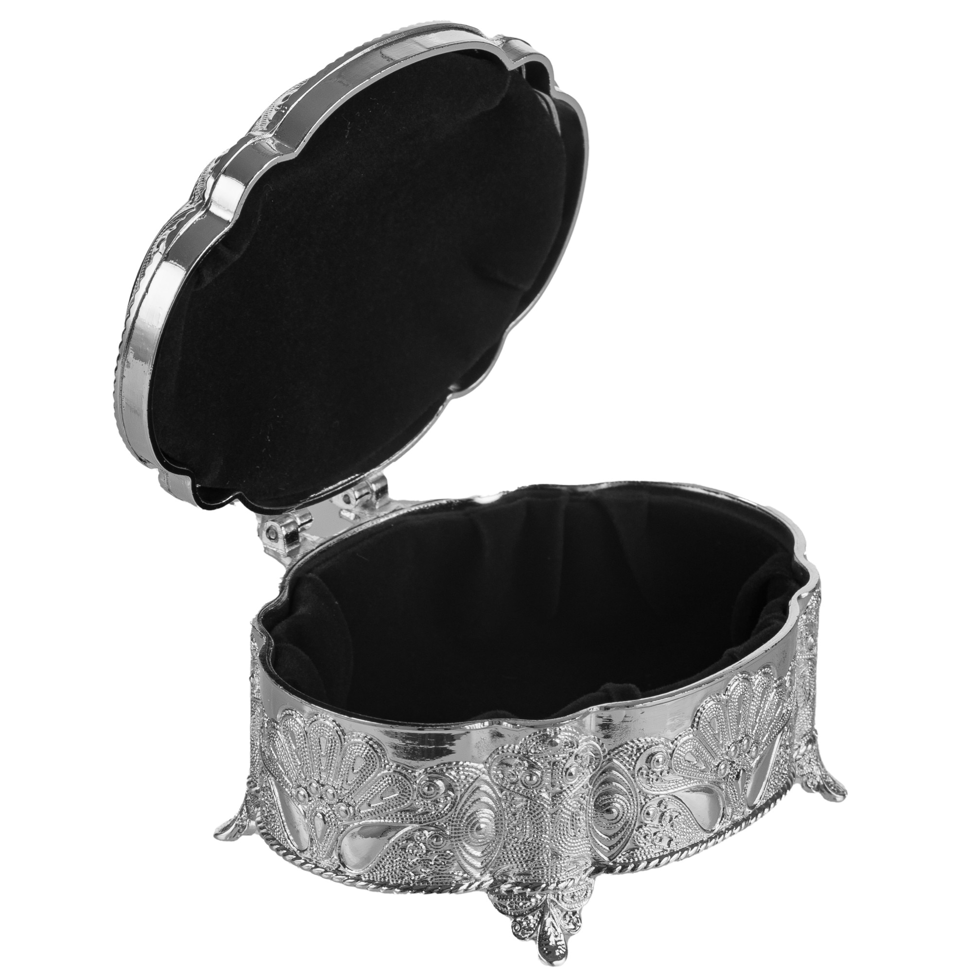 Cutie bijuterii argintata ovala cu model - eMAG.ro