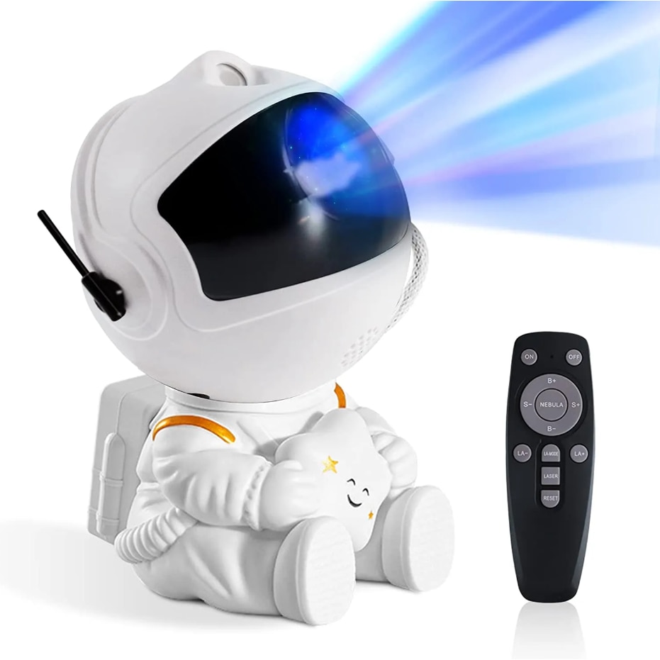 Proiector cu LED, Zola®, in forma de astronaut cu steluta in mana, alb ...