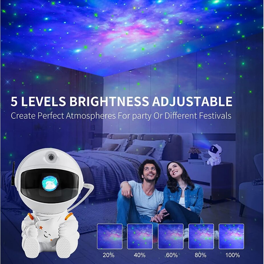 Proiector cu LED, Zola®, in forma de astronaut cu steluta in mana, alb ...