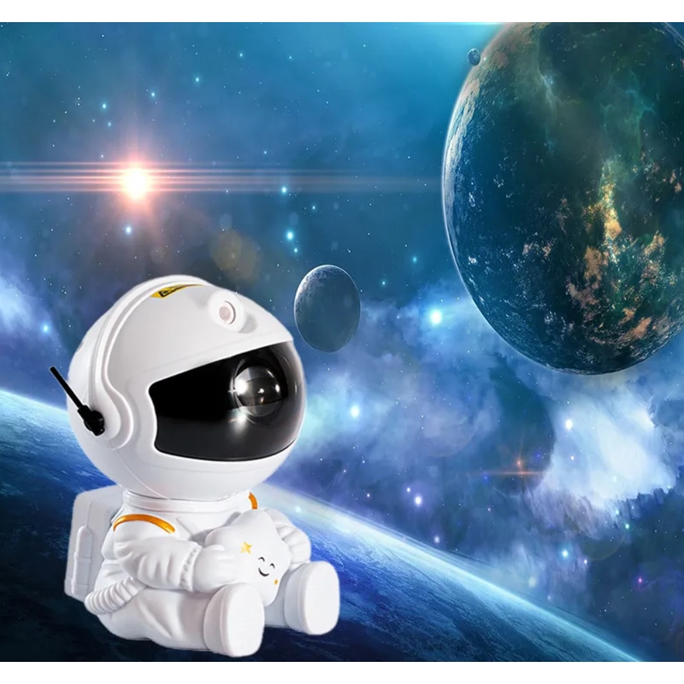 Proiector cu LED, Zola®, in forma de astronaut cu steluta in mana, alb ...