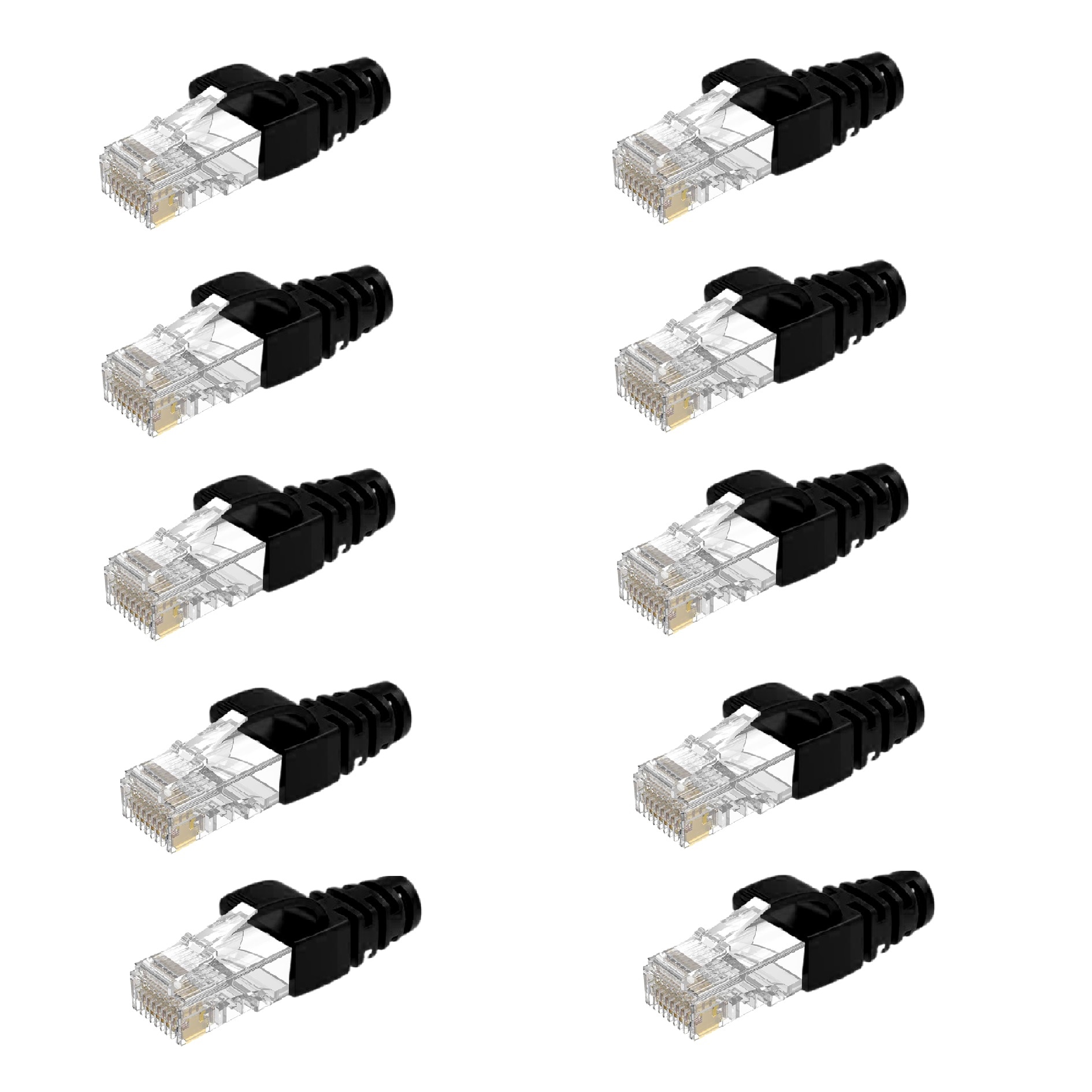 Set 10 mufe RJ45, Cat.6 cu manson, Negru - eMAG.ro