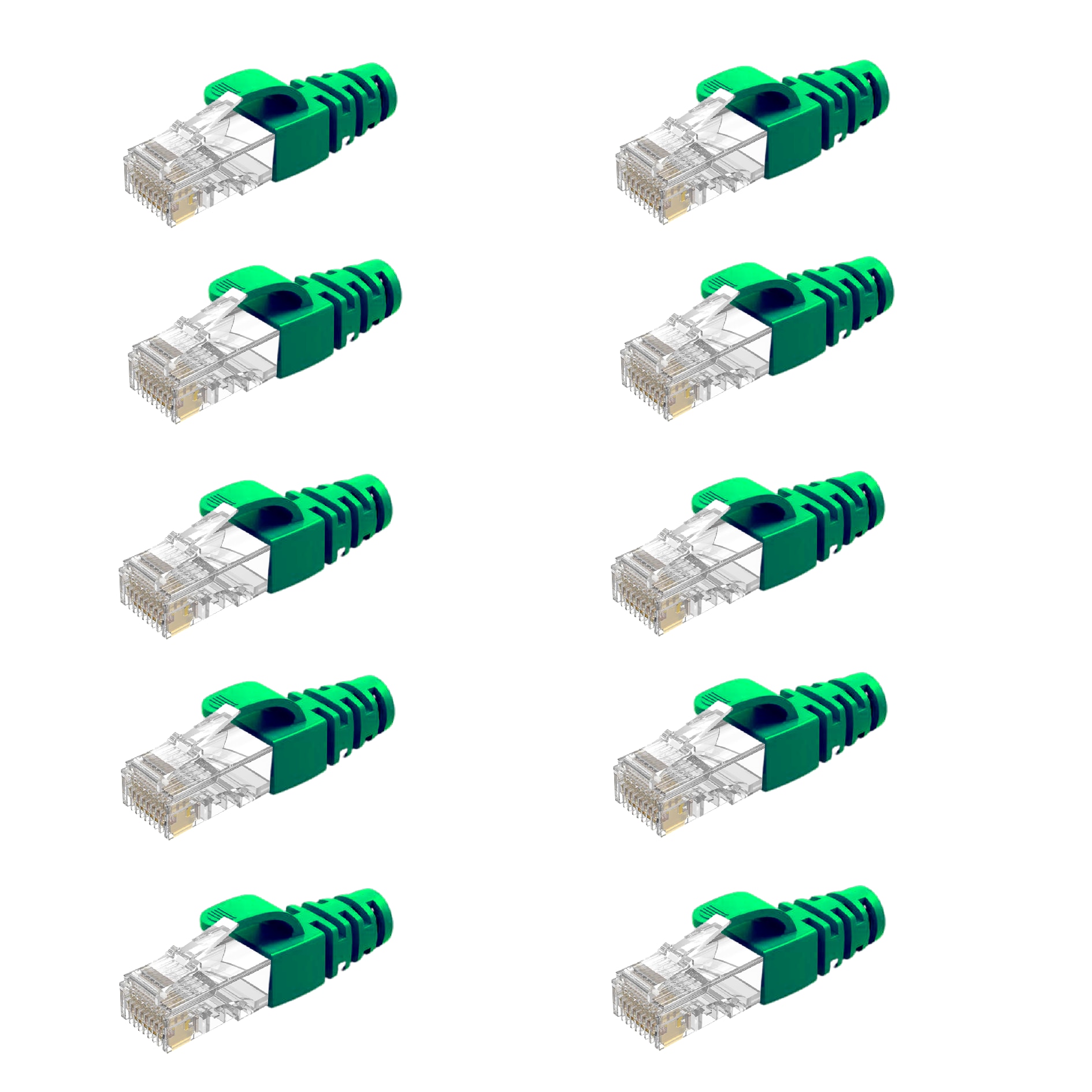Set 10 mufe RJ45, Cat.6 cu manson, Verde - eMAG.ro