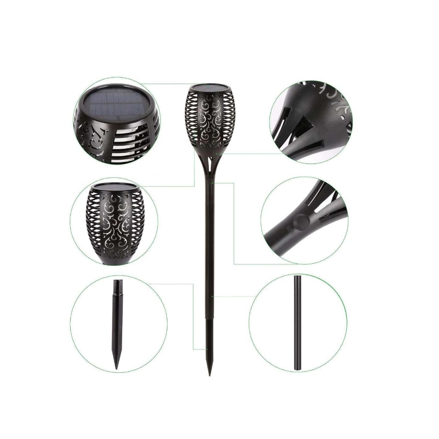 Lampa Solara LED pentru Curte sau Gradina cu Efect Real de Flacara ...