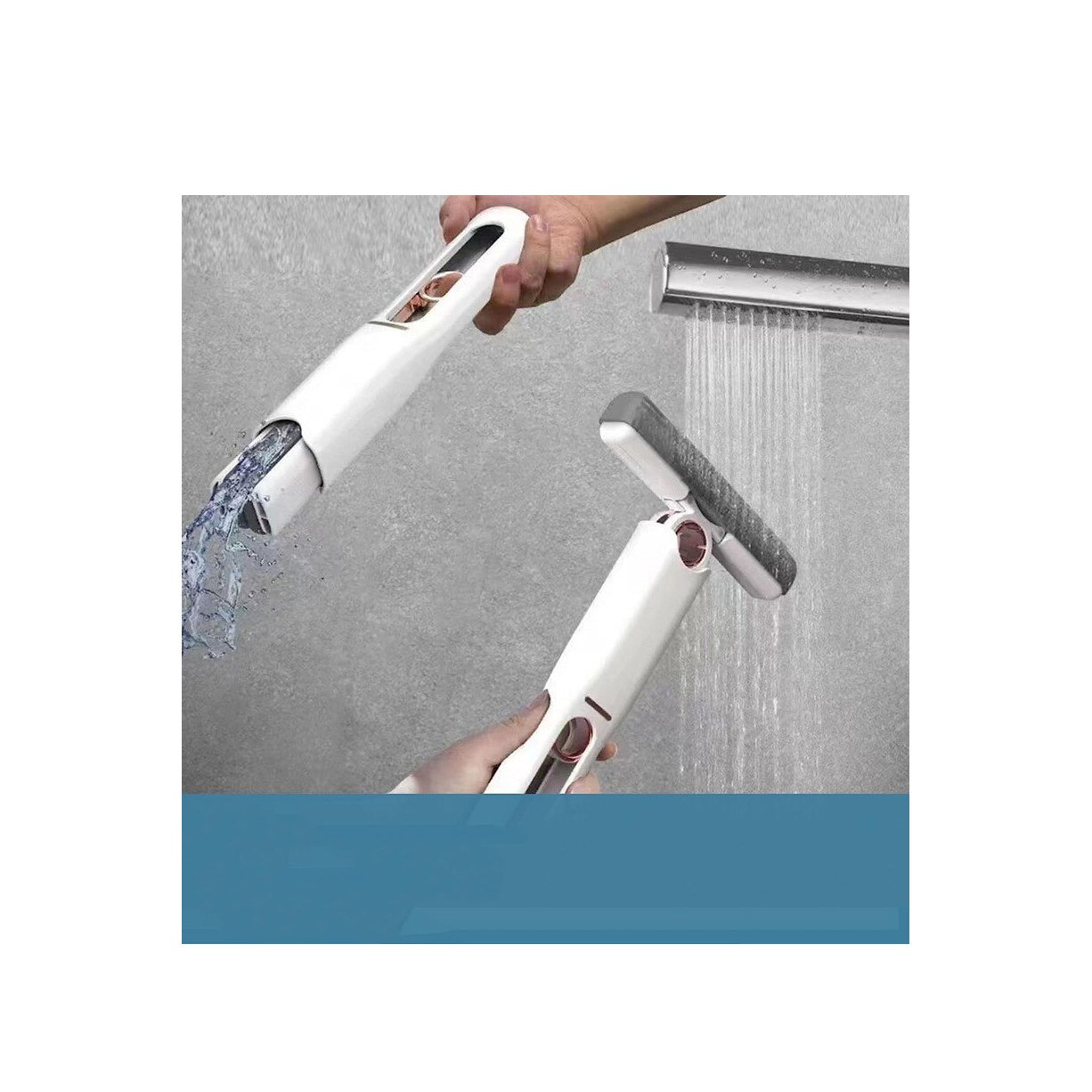 Mini mop MCleaner pentru suprafete si geamuri, cu sistem autostoarcere ...