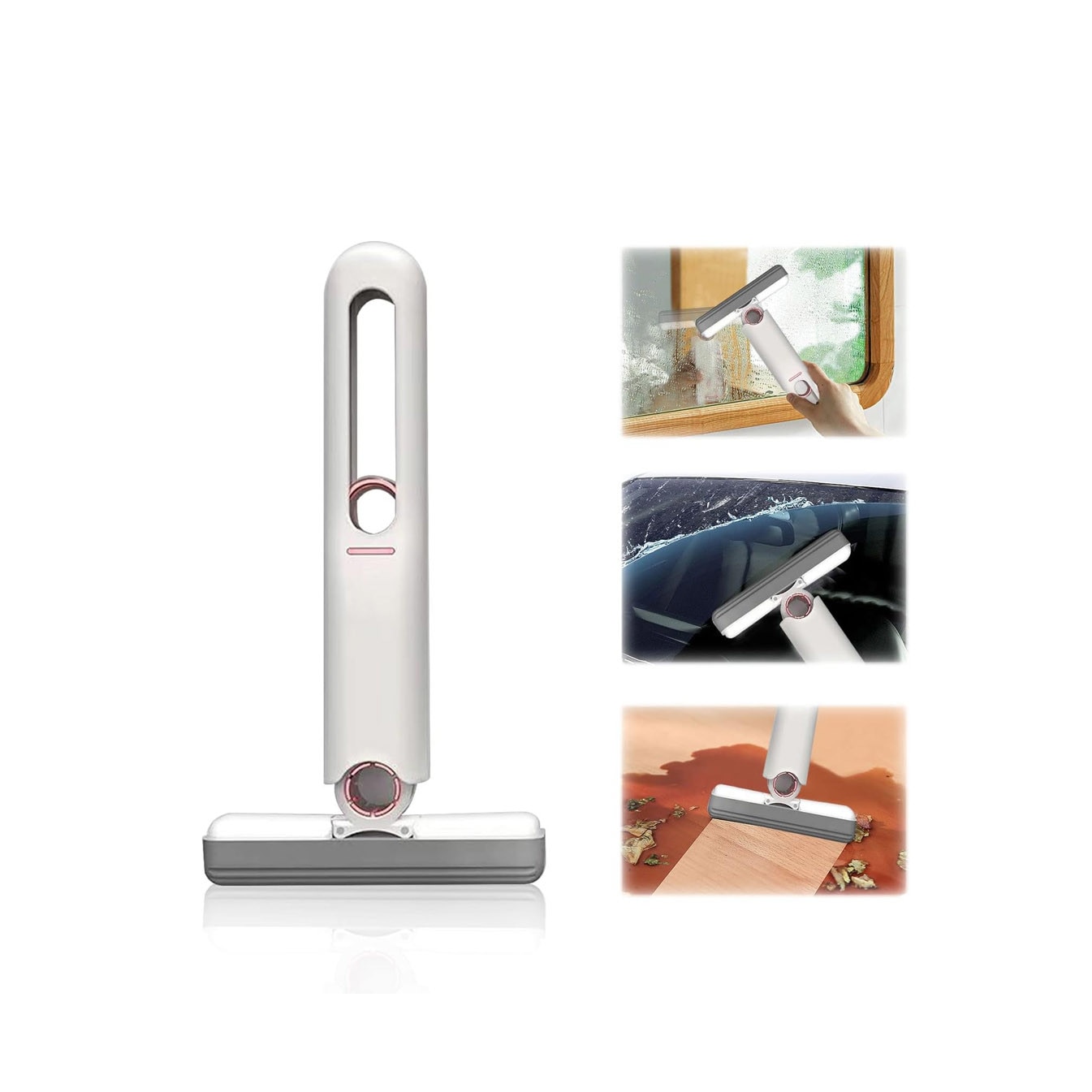 Mini mop MCleaner pentru suprafete si geamuri, cu sistem autostoarcere ...