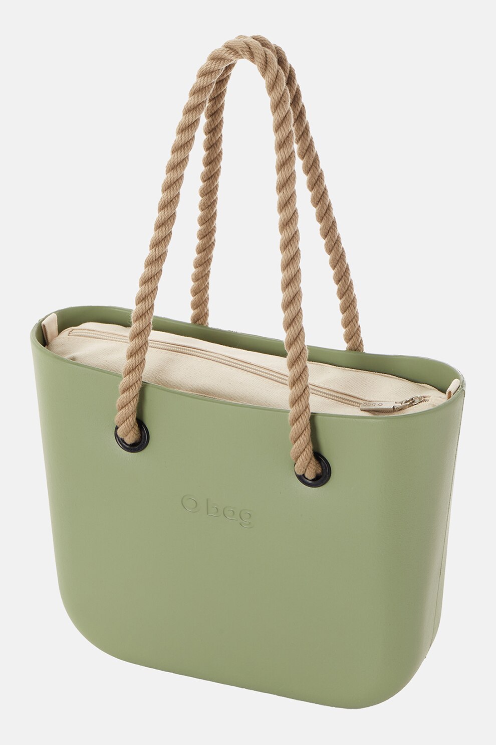 O bag, Geanta tote cu manere rasucite, Sparanghel - eMAG.ro