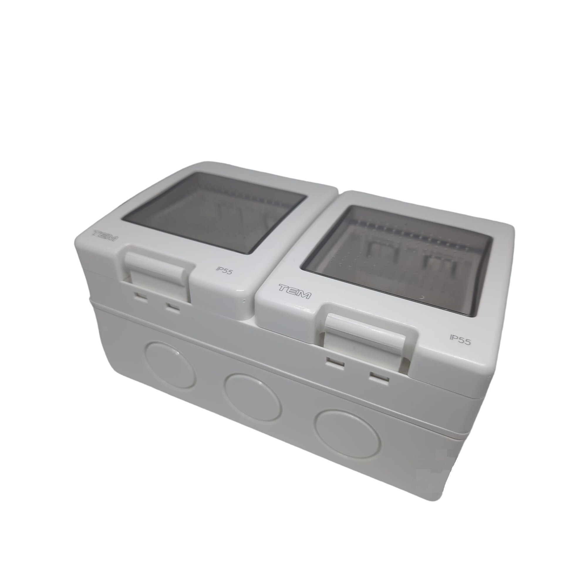 Priza dubla antigron alba aplicata 16A cu capac si membrana contact de ...