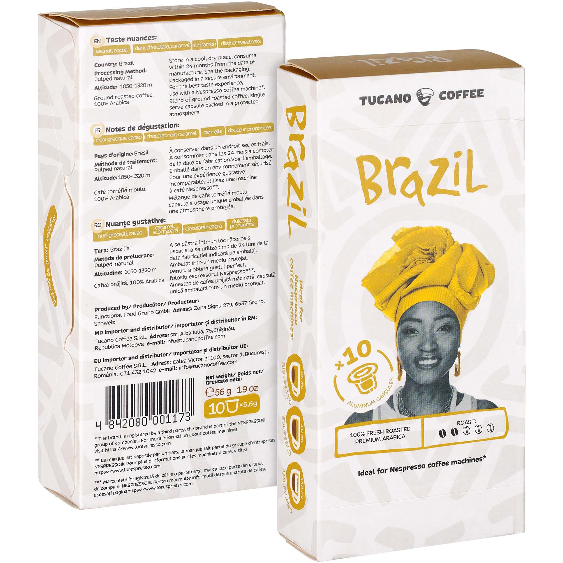 Set Capsule Cafea By Tucano Brazil, compatibile Nespresso, 10 bucati ...