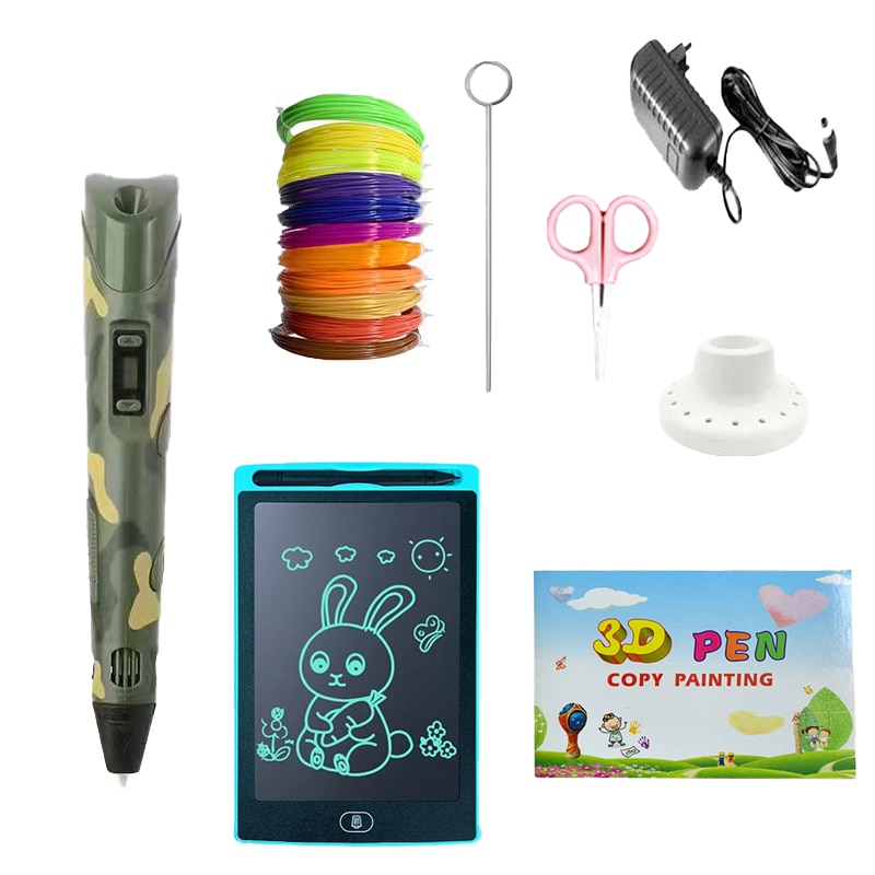 Set Creion 3D cu afisaj led, army, incarcator, carte de lucru cu desene ...