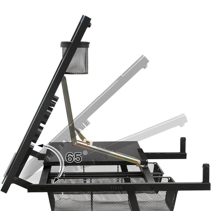 Masa de desen cu scaun birou, pictura, reglabila, metal, sticla, 2 ...