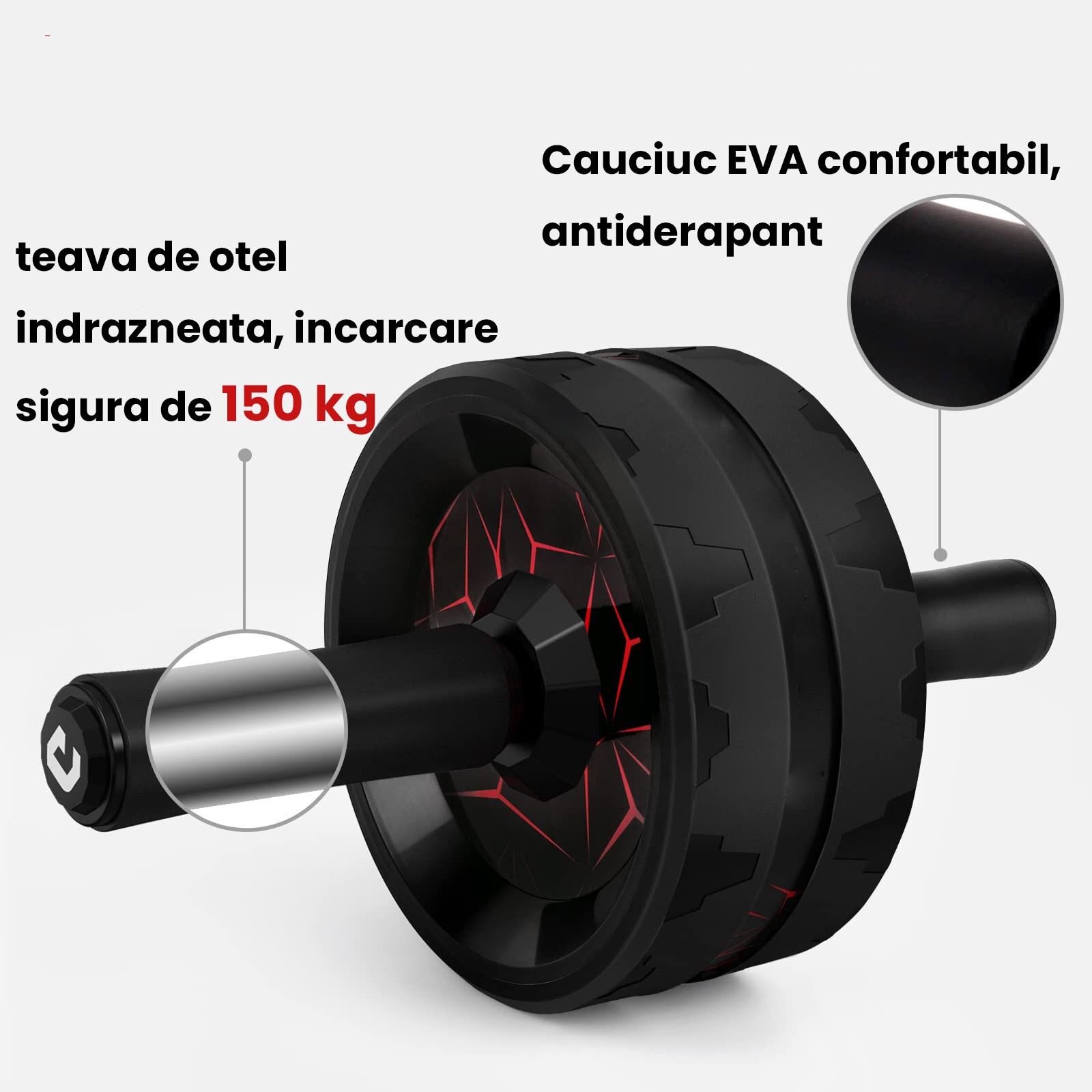 Roata pentru abdomene Power Stretch Wheel cu sistem de retractare ...