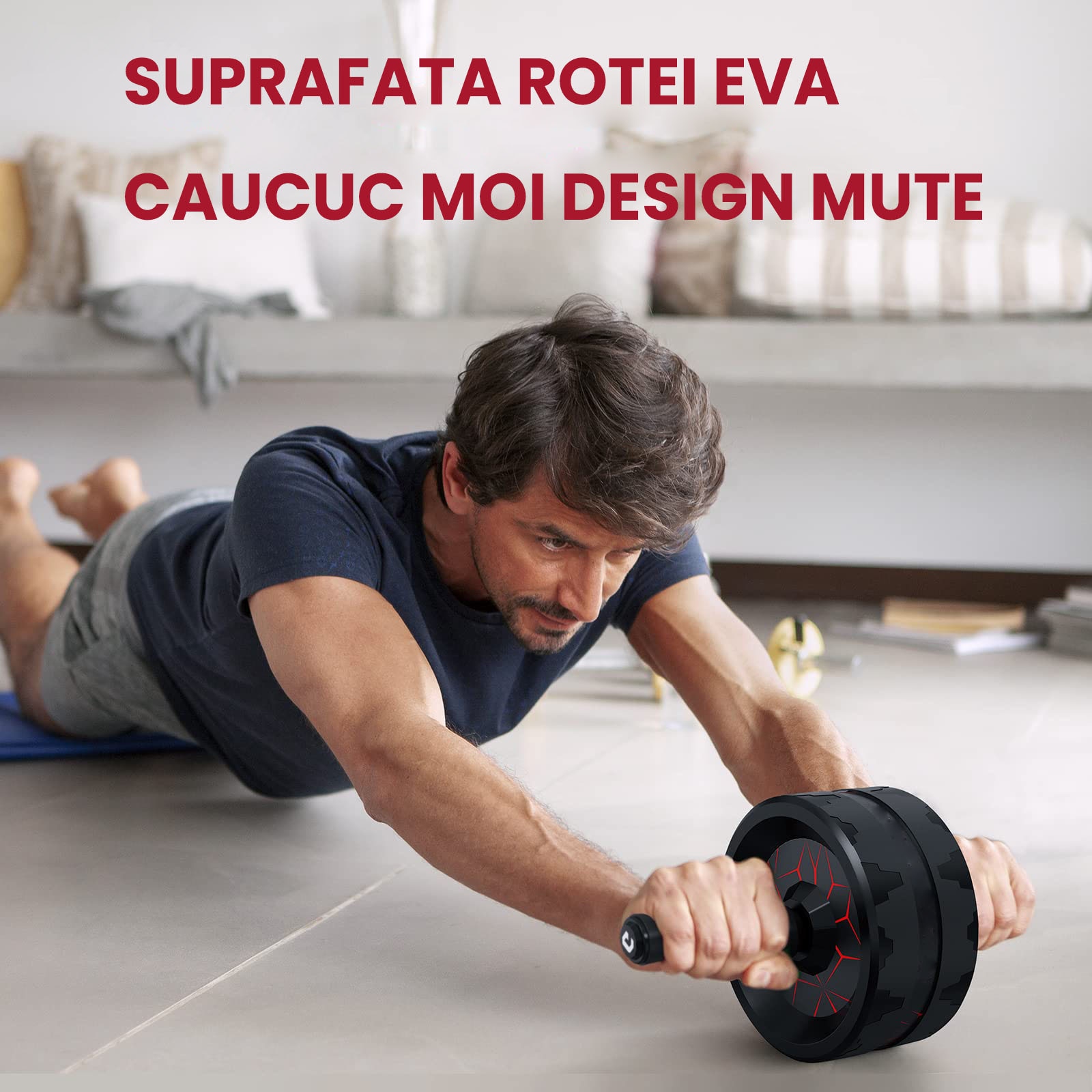 Roata pentru abdomene Power Stretch Wheel cu sistem de retractare ...