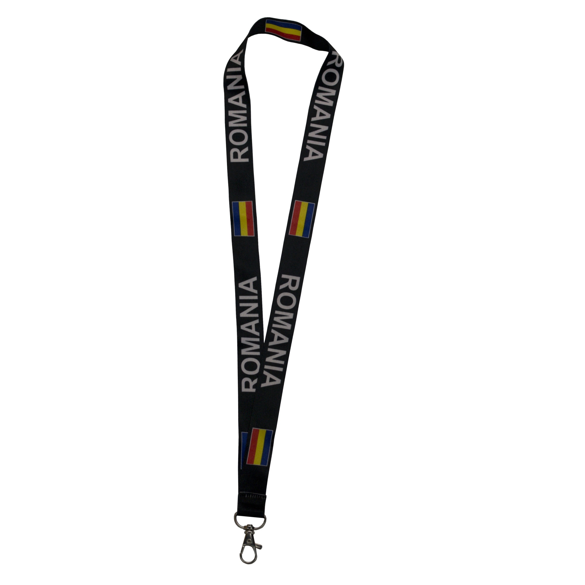 Snur textil cu carabiniera, Romania, negru, 47 cm, OnemisFlot - eMAG.ro