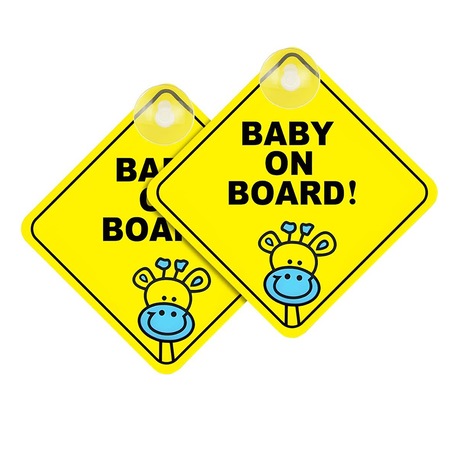 Sticker auto, GOGOU®, baby on board, bebe in scaun, model de cerb, 120x120x10mm - eMAG.ro
