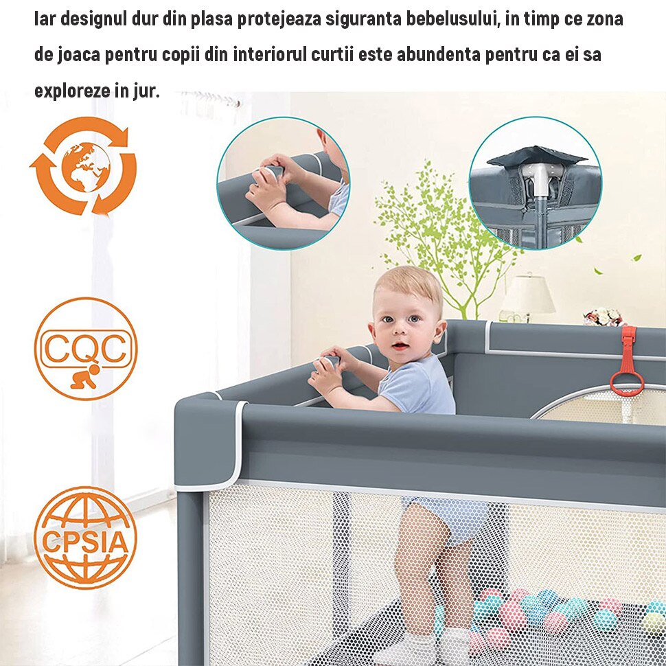 Tarc pentru copii, sundiuger, Panza Oxford cu plasa respirabila, 120 x ...