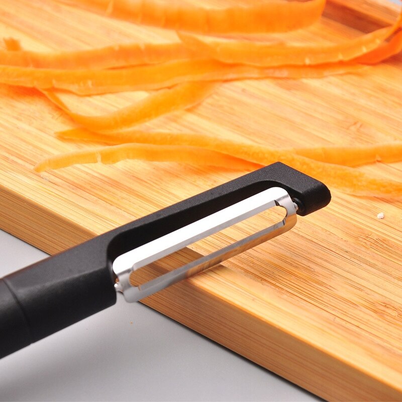 Curatator legume/fructe, Inox/Plastic, 17 x 1.5 cm, Negru/Argintiu ...