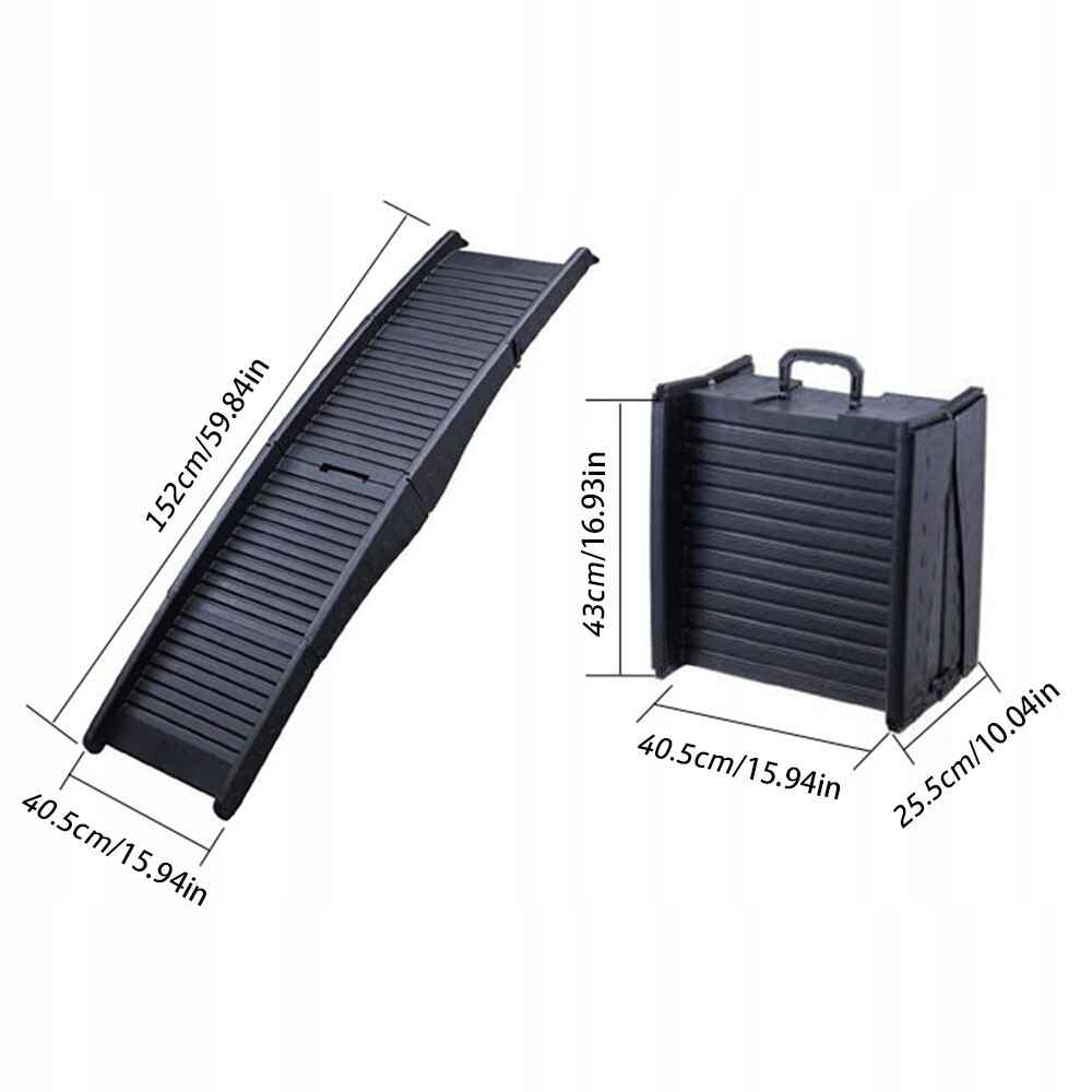 Rampa auto pentru caini, negru, 152x40.5cm - eMAG.ro