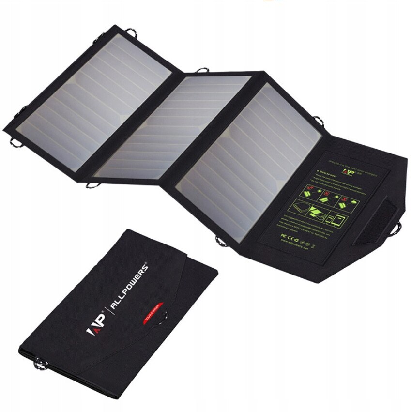 Panou solar portabil, AllPowers, 21W, Negru - eMAG.ro